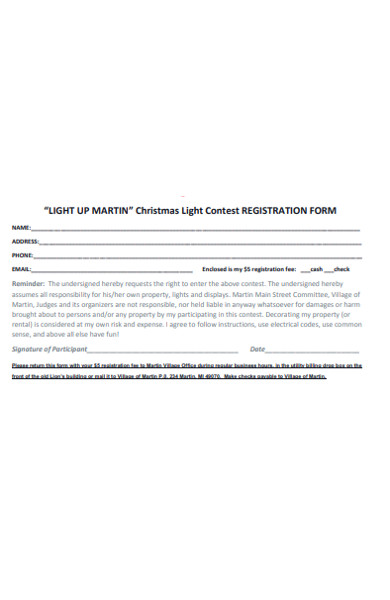 FREE 56+ Contest Registration Form Samples, PDF, MS Word, Google Docs ...