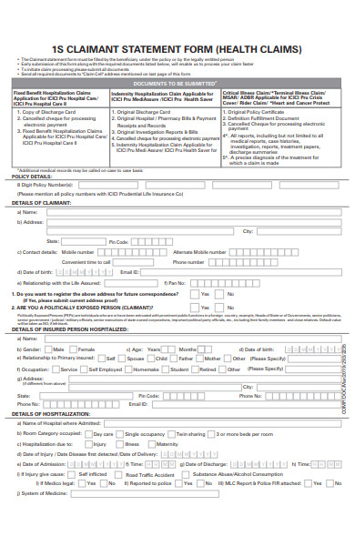 FREE 52+ Claim Forms in PDF | MS Word | Excel