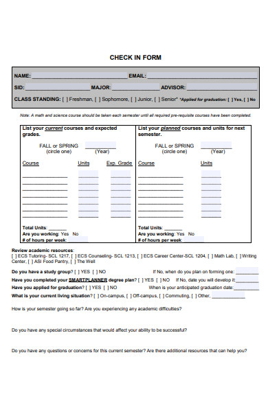 FREE 50+ Check-In Forms in PDF | MS Word