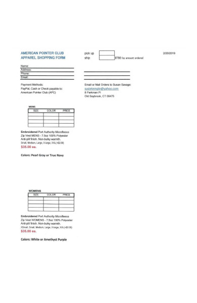 FREE 52+ Apparel Order Forms in PDF | Ms Word | XLS
