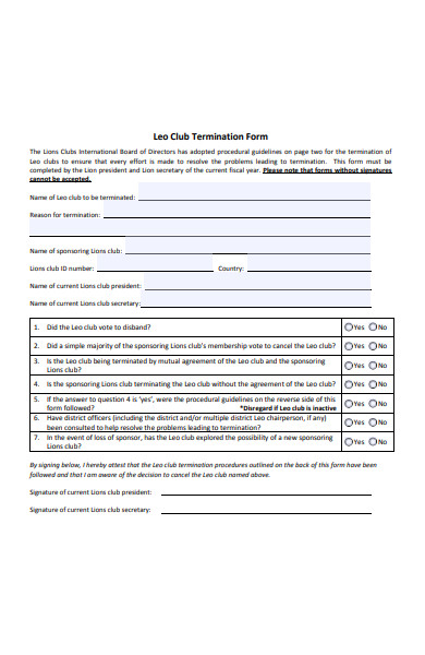 FREE 51+ Termination Forms in PDF | MS Word | XLS