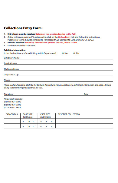 FREE 52+ Entry Forms in PDF | MS Word | Excel