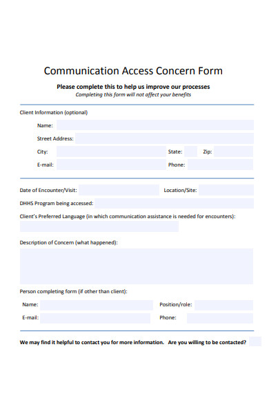 FREE 32+ Communication Forms in PDF | MS Word | XLS