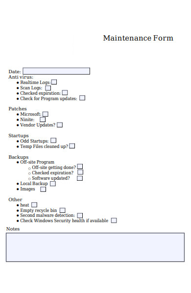FREE 42+ Maintenance Forms in PDF | MS Word | XLS