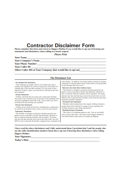 FREE 50 Disclaimer Forms In PDF MS Word