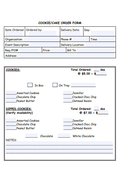 FREE 30+ Cookie Order Forms in PDF | MS Word