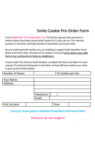 FREE 30+ Cookie Order Forms in PDF | MS Word