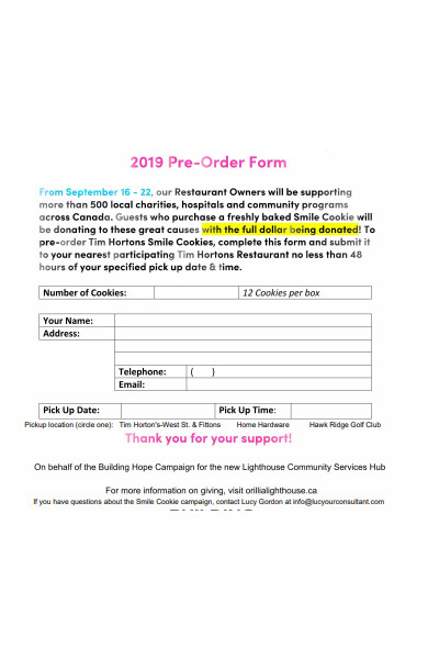 FREE 30+ Cookie Order Forms in PDF | MS Word