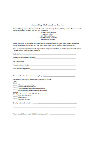 FREE 30+ Cookie Order Forms in PDF | MS Word