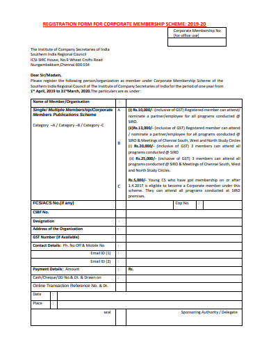 FREE 32+ Membership Registration Forms in PDF | MS Word | XLS
