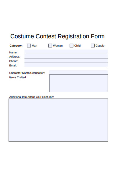 FREE 56+ Contest Registration Form Samples, PDF, MS Word, Google Docs ...
