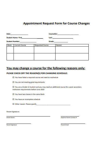 FREE 52+ Appointment Request Forms in PDF | MS Word | XLS