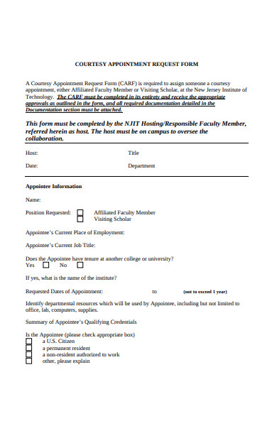 FREE 52+ Appointment Request Forms in PDF | MS Word | XLS