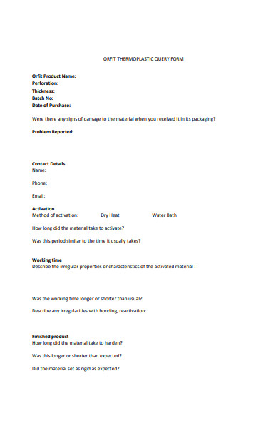FREE 50+ Sample Query Forms in PDF | MS Word