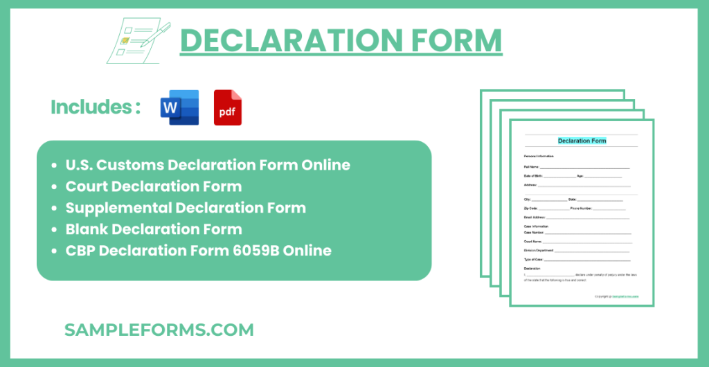 FREE 57+ Declaration Form samples, PDF, MS Word, Google Docs, Excel