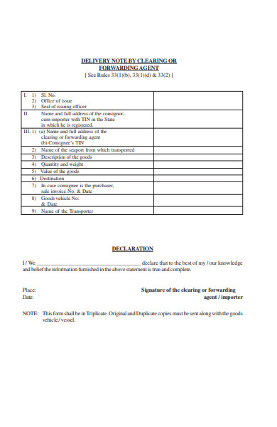 FREE 35+ Delivery Form Samples, PDF, MS Word, Google Docs