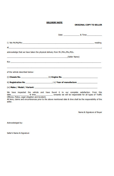 FREE 30+ Delivery Forms in PDF | MS Word