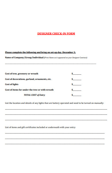 FREE 50+ Check-In Forms in PDF | MS Word