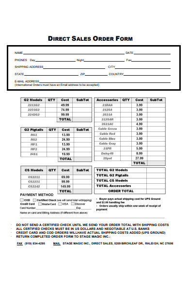 FREE 60+ Sales Order Form Samples, PDF, MS Word, Google Docs, Excel