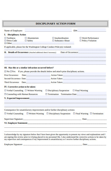 FREE 30+ Disciplinary Forms in PDF | MS Word
