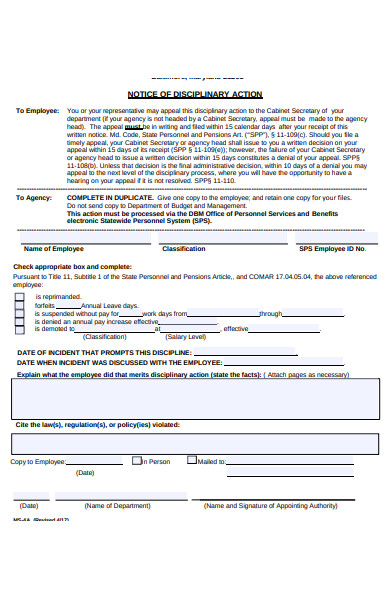 FREE 30+ Disciplinary Forms in PDF | MS Word