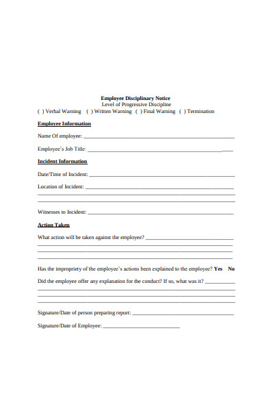 FREE 30+ Disciplinary Forms in PDF | MS Word