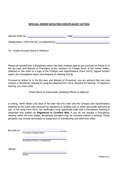 FREE 30+ Disciplinary Forms in PDF | MS Word