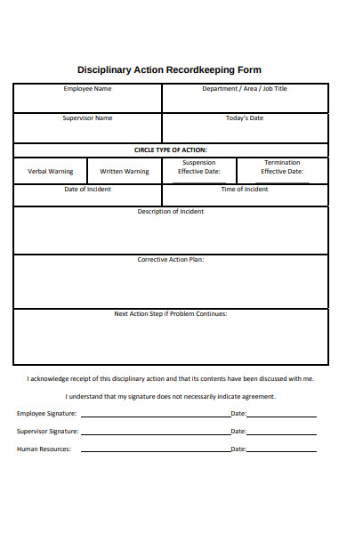 FREE 30+ Disciplinary Forms in PDF | MS Word