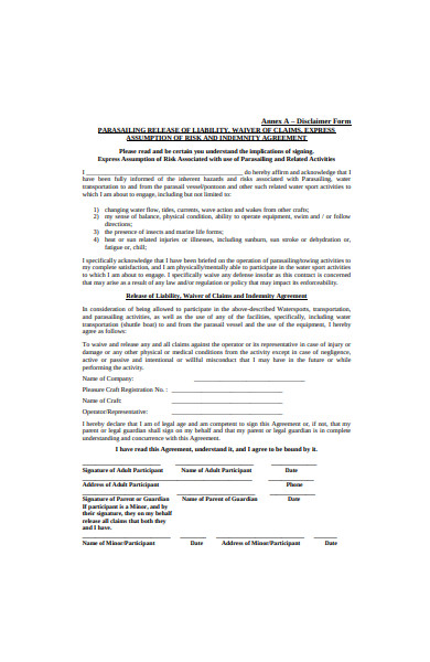 FREE 54+ Disclaimer Form Samples, PDF, MS Word, Google Docs