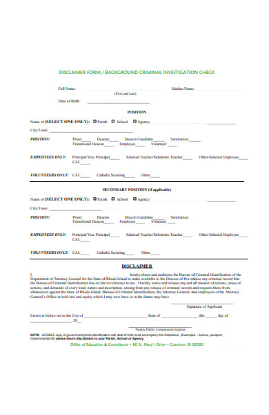 FREE 54+ Disclaimer Form Samples, PDF, MS Word, Google Docs