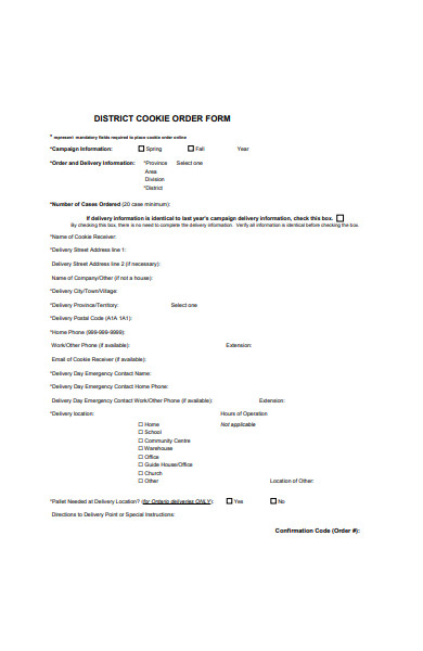 FREE 30+ Cookie Order Forms in PDF | MS Word