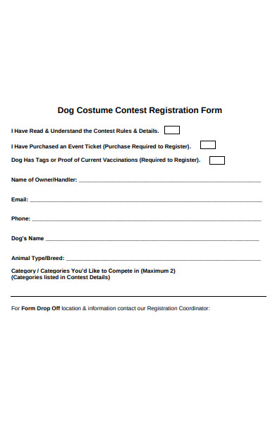 FREE 56+ Contest Registration Form Samples, PDF, MS Word, Google Docs ...