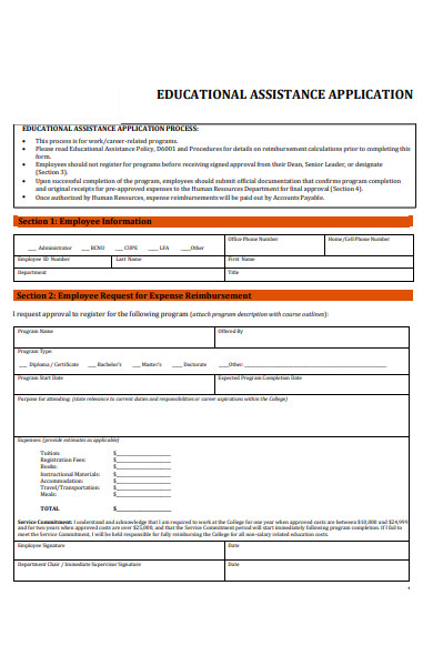 FREE 50+ Education Application Forms in PDF | MS Word | MS Excel
