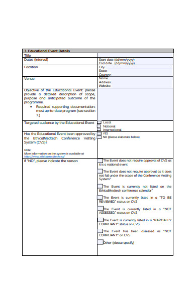 FREE 50+ Educational Forms in PDF | Ms Word