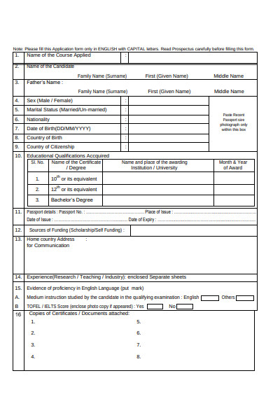 FREE 50+ Educational Forms in PDF | Ms Word
