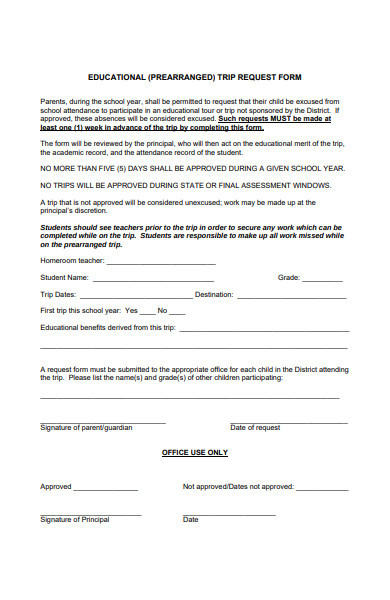 FREE 50+ Educational Forms in PDF | Ms Word