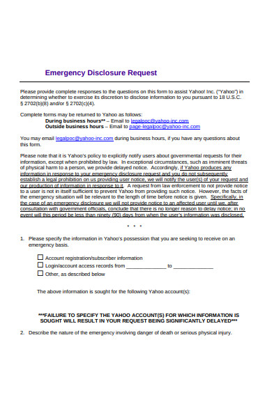 FREE 52+ Emergency Forms in PDF | MS Word | XLS