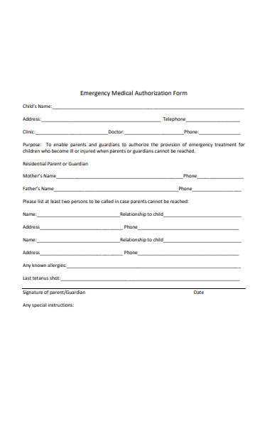 FREE 52+ Emergency Forms in PDF | MS Word | XLS