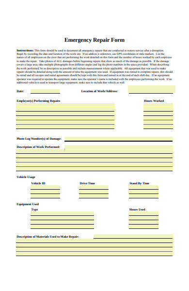 FREE 52+ Emergency Forms in PDF | MS Word | XLS