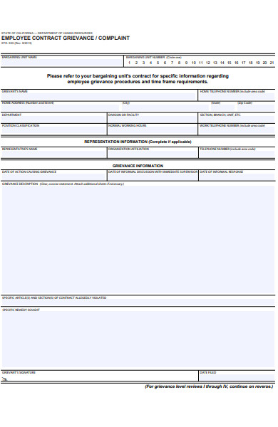 FREE 50+ Grievance Forms in PDF | MS Word