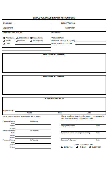 FREE 30+ Disciplinary Forms in PDF | MS Word