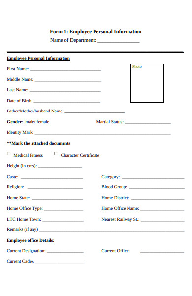 FREE 42+ Personal Forms in PDF | MS Word | Excel
