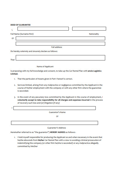 FREE 45+ Guarantor Form Samples, PDF, MS Word, Google Docs