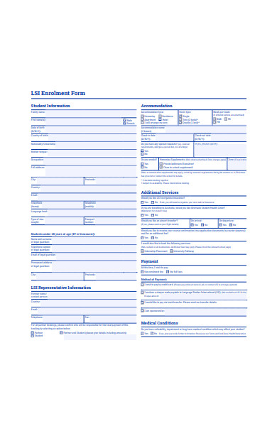 FREE 34+ Enrolment Form Samples, PDF, MS Word, Google Docs
