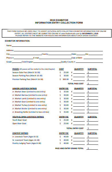 FREE 52+ Entry Forms in PDF | MS Word | Excel