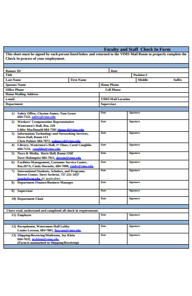 FREE 50+ Check-In Forms in PDF | MS Word