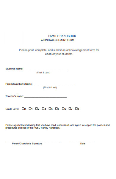 FREE 56+ Acknowledgement Form Samples, PDF, MS Word, Google Docs, Excel