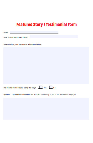 FREE 31+ Testimonial Form Samples, PDF, MS Word, Google Docs