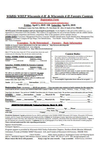 FREE 56+ Contest Registration Form Samples, PDF, MS Word, Google Docs ...