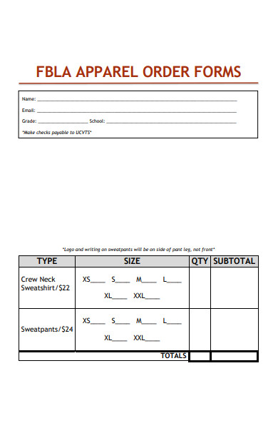 FREE 52+ Apparel Order Forms in PDF | Ms Word | XLS
